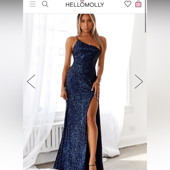 Hello Molly | Dresses | Hello Molly Nwt Navy Blue Sequence Prom Dress | Poshmark